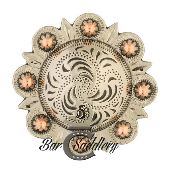 Old Silver Berry Concho with Copper Berries 3/4" – Bar C Saddlery