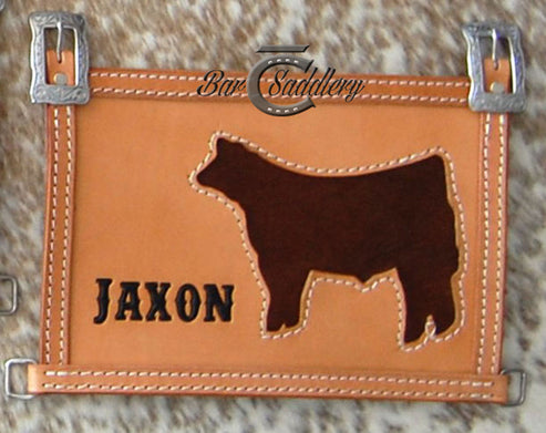 Custom Leather Livestock Exhibitor Show Number Holder Harness - Inlay ...