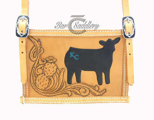 Leather Livestock Exhibitor Show Number Holder Harness - Silhouette wi ...